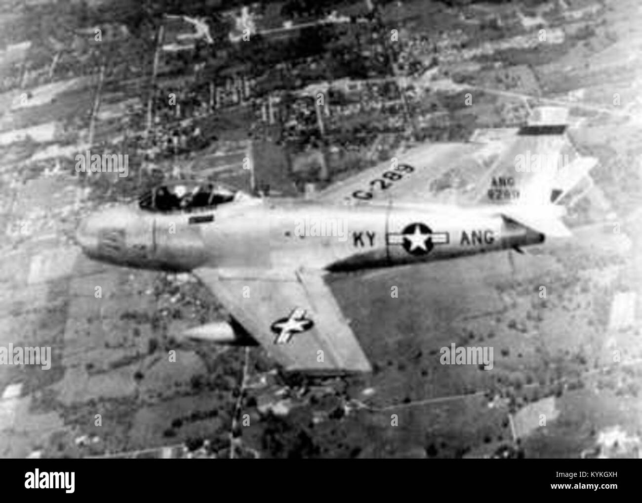 Historic vintage old military photograph image. Sabre jet Stock Photo ...