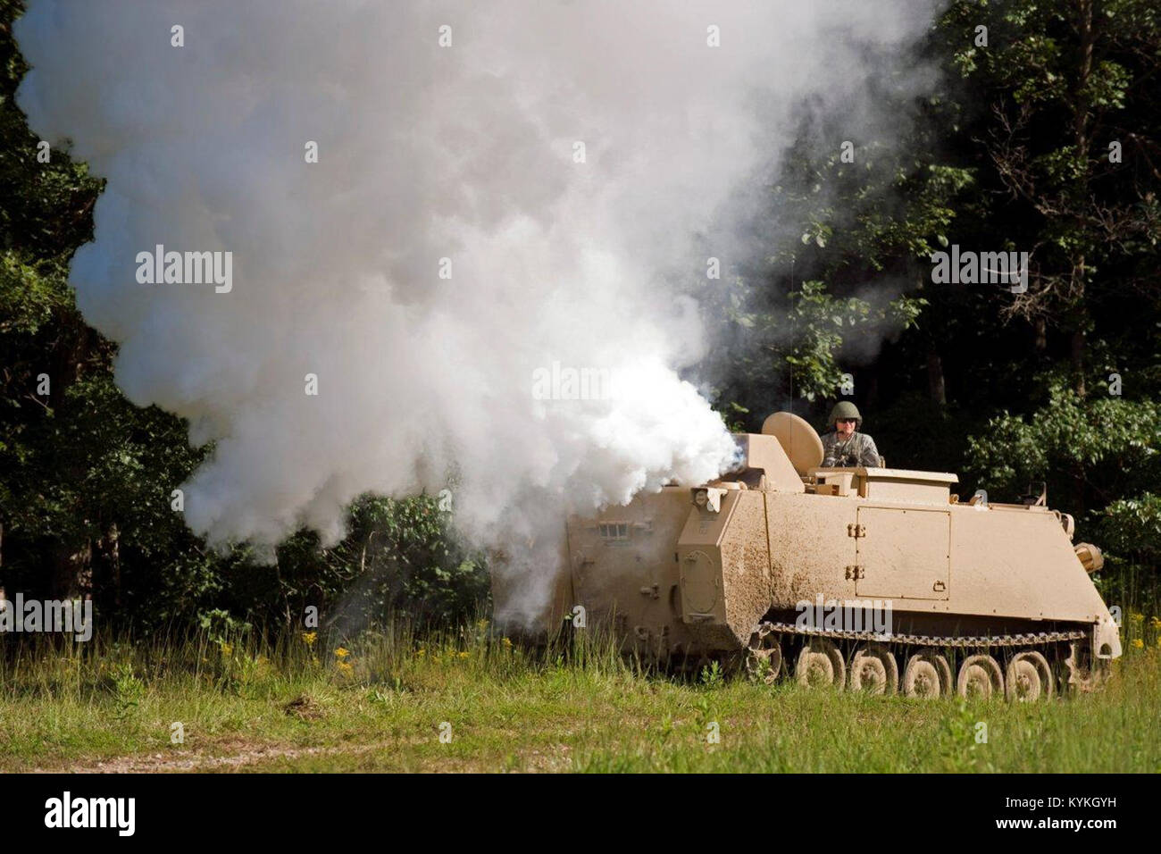 US Army National Guard training with armored vehicle Stock Photo - Alamy