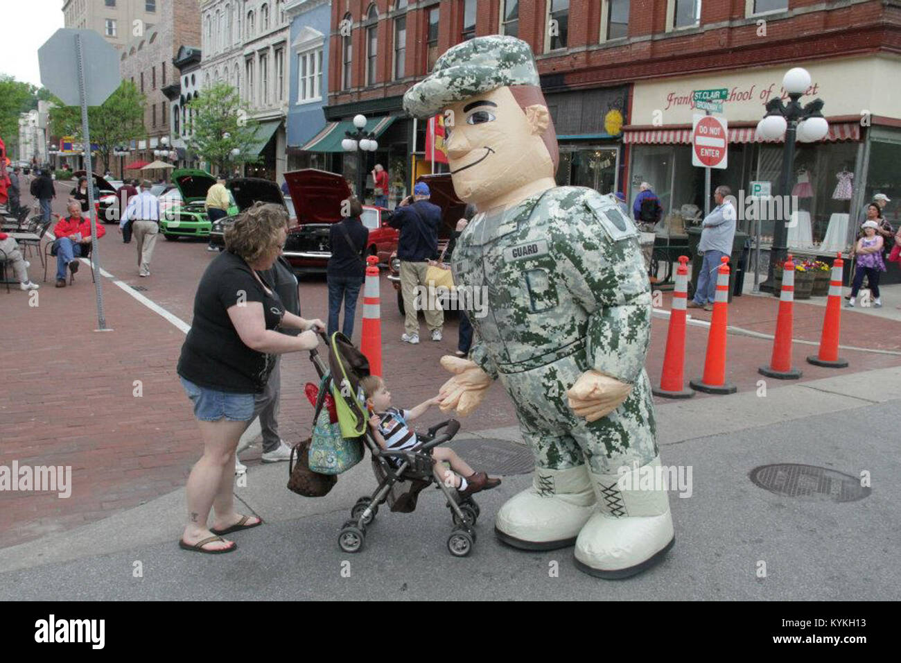 National Guard recruitment with inflatable figure Stock Photo - Alamy