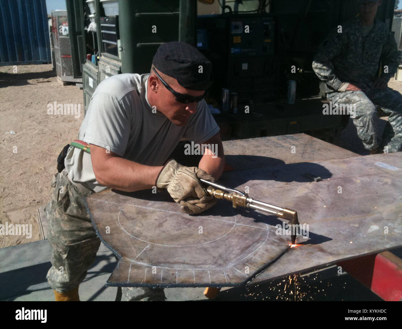 Military welder metal worker Stock Photo - Alamy