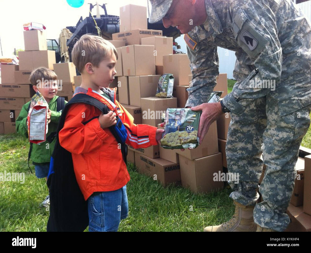 US military personnel with families Stock Photo - Alamy