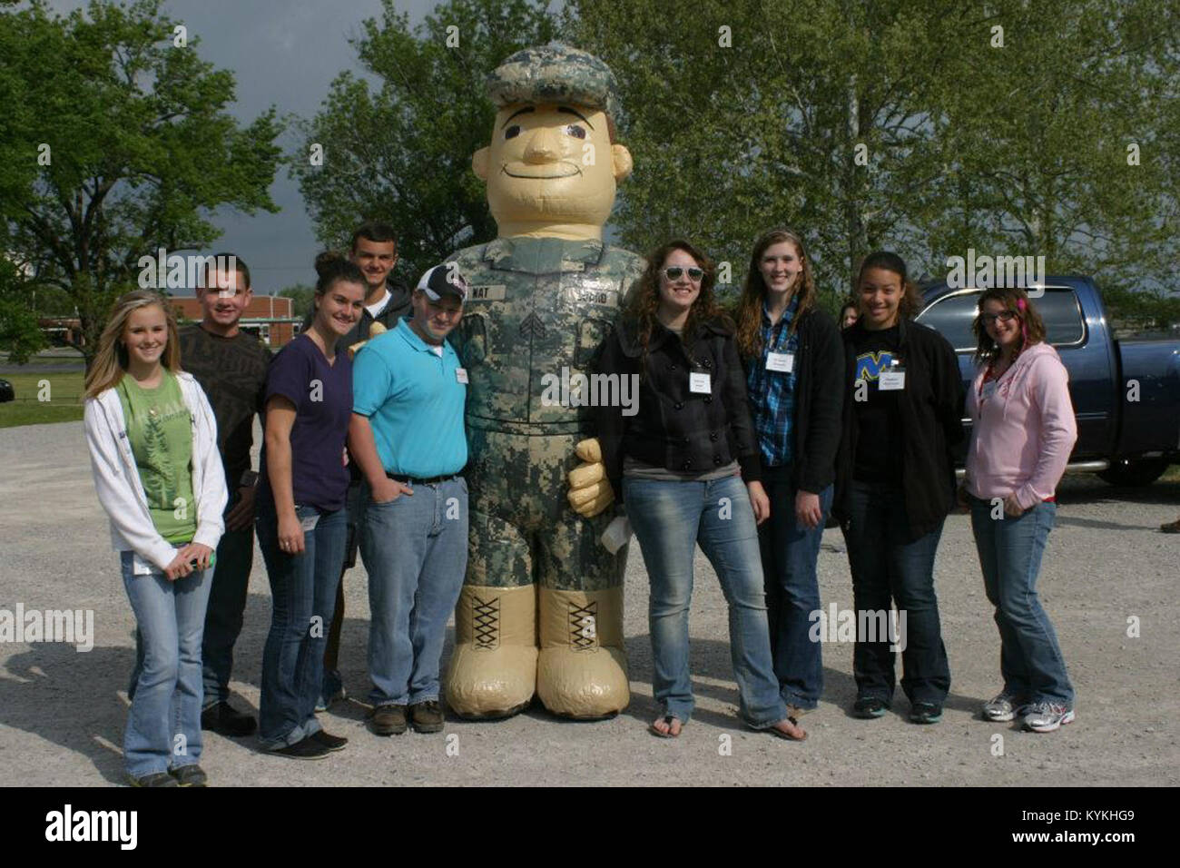 National Guard recruitment with inflatable figure Stock Photo - Alamy