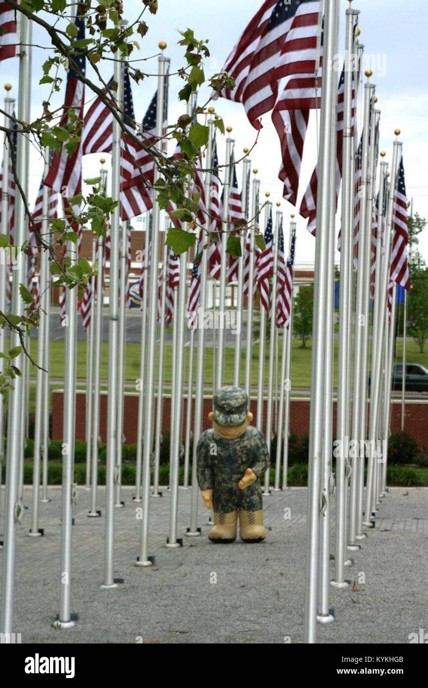 National Guard recruitment with inflatable figure and flags Stock Photo ...