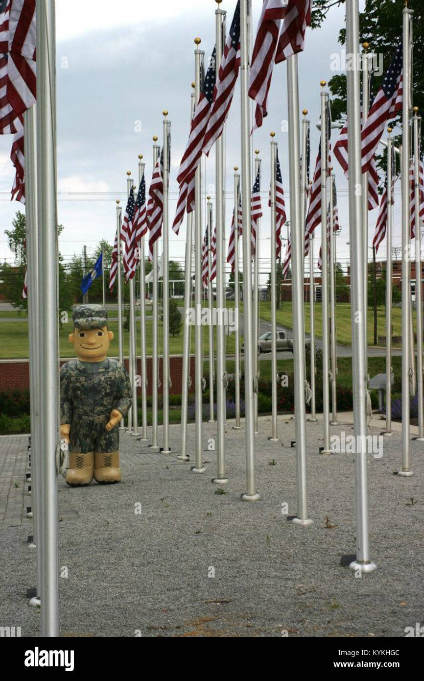 National Guard recruitment with inflatable figure and flags Stock Photo ...
