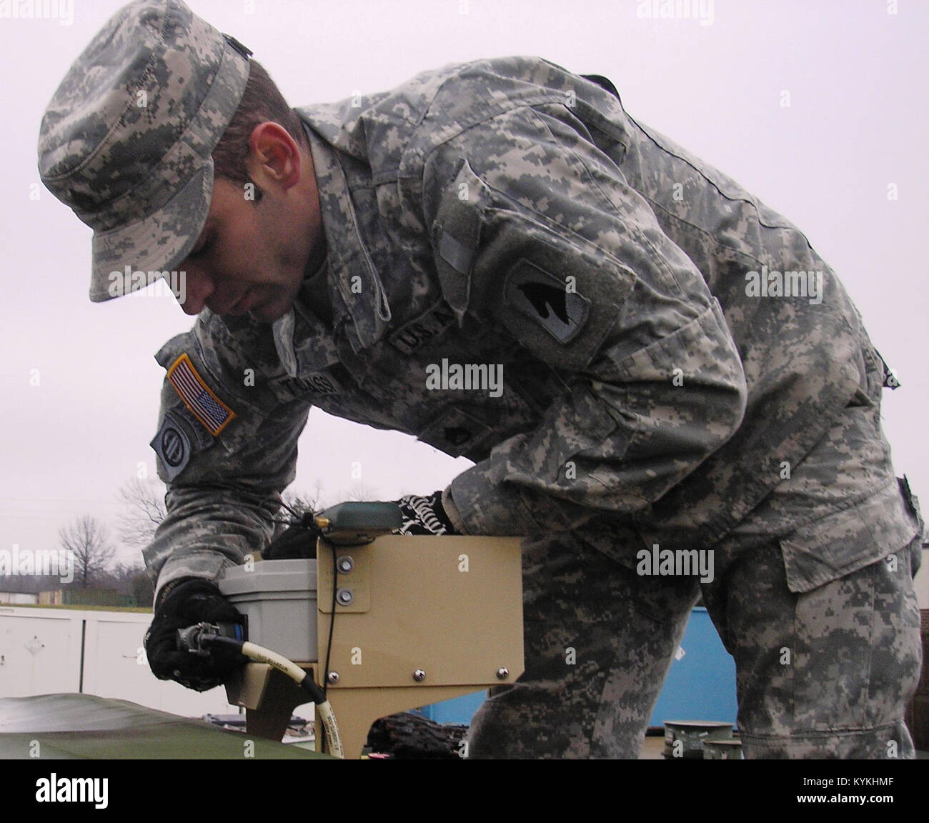 US military National Guard training and assisting in the field Stock ...