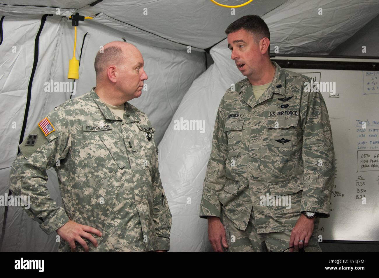 Army Maj. Gen. Thomas Richardson (left), commander of the Surface ...