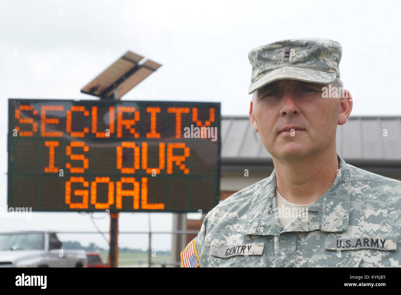 US Army National Guard security is our goal sign Stock Photo - Alamy