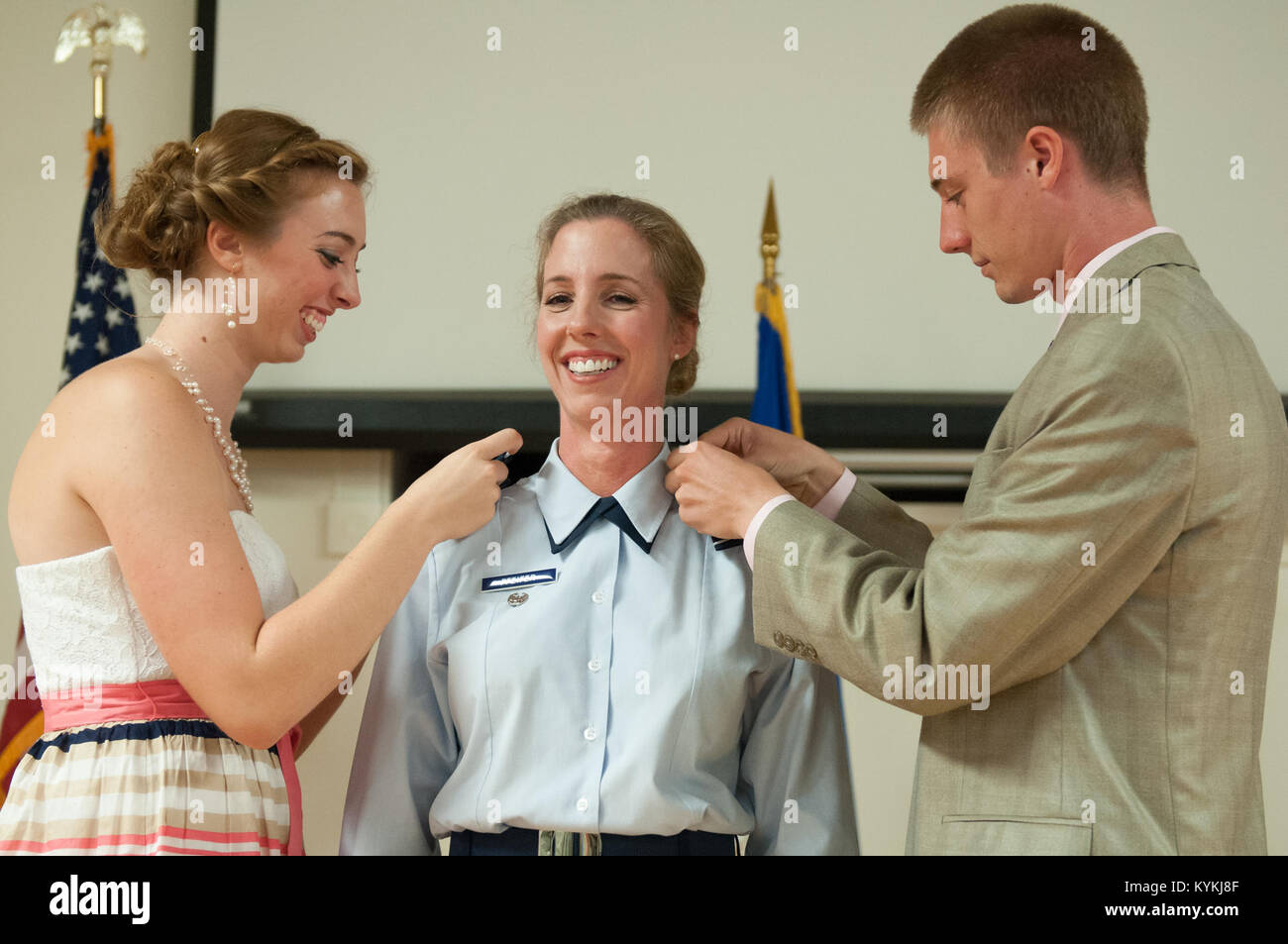The children of Col. Kathryn Pfeifer pin colonel's rank insignia to her ...