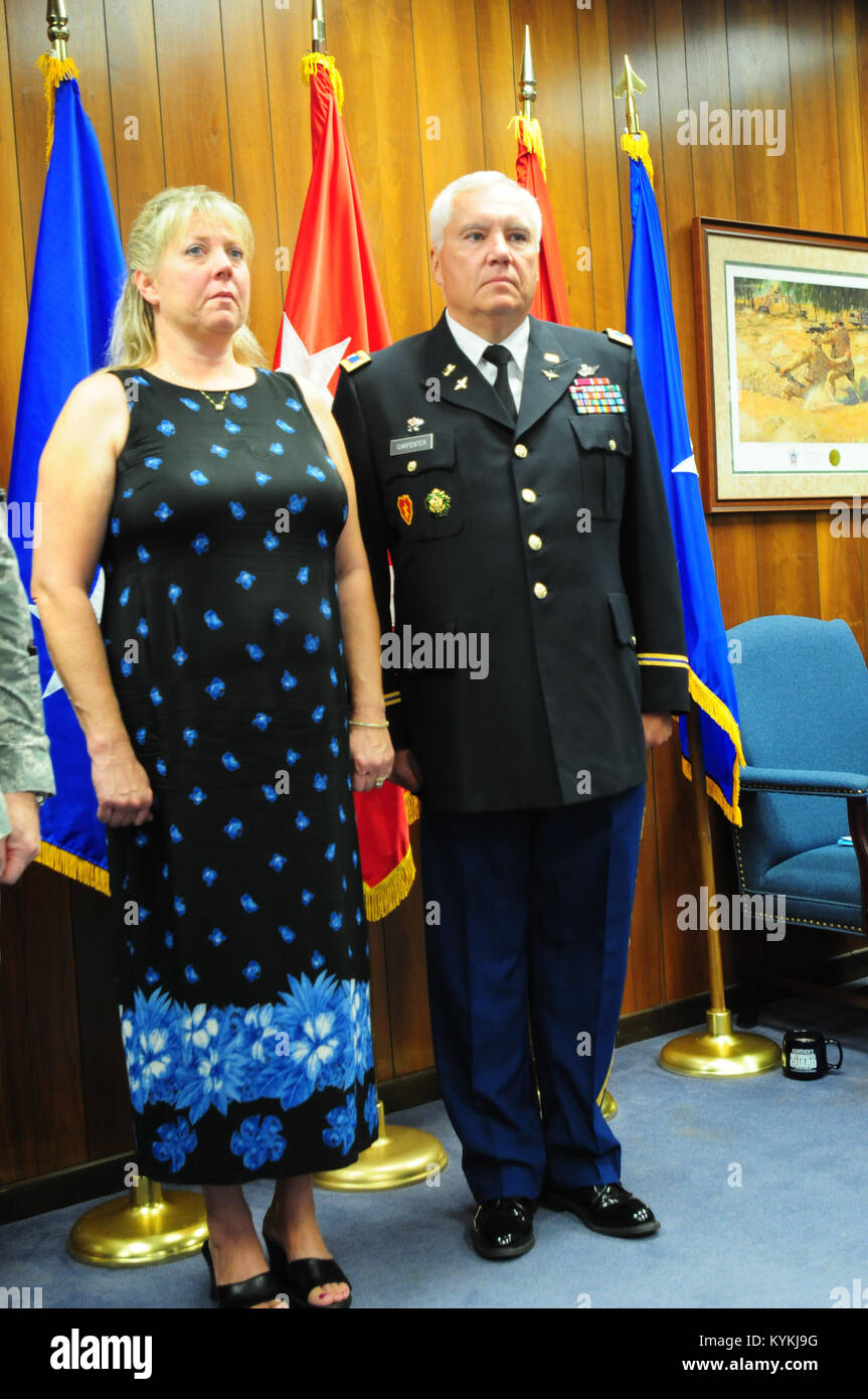 Col. Martin Carpenter and his wife, Shannon are honored during a ...