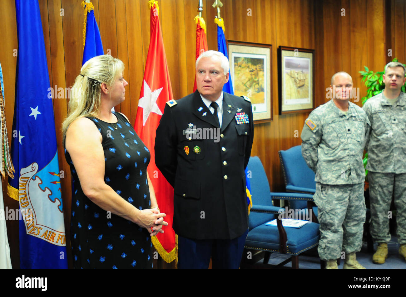 Col. Martin Carpenter and his wife, Shannon are honored during a ...