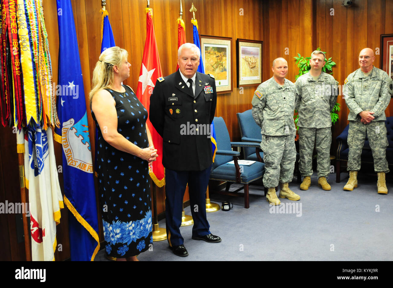 Col. Martin Carpenter and his wife, Shannon are honored during a ...