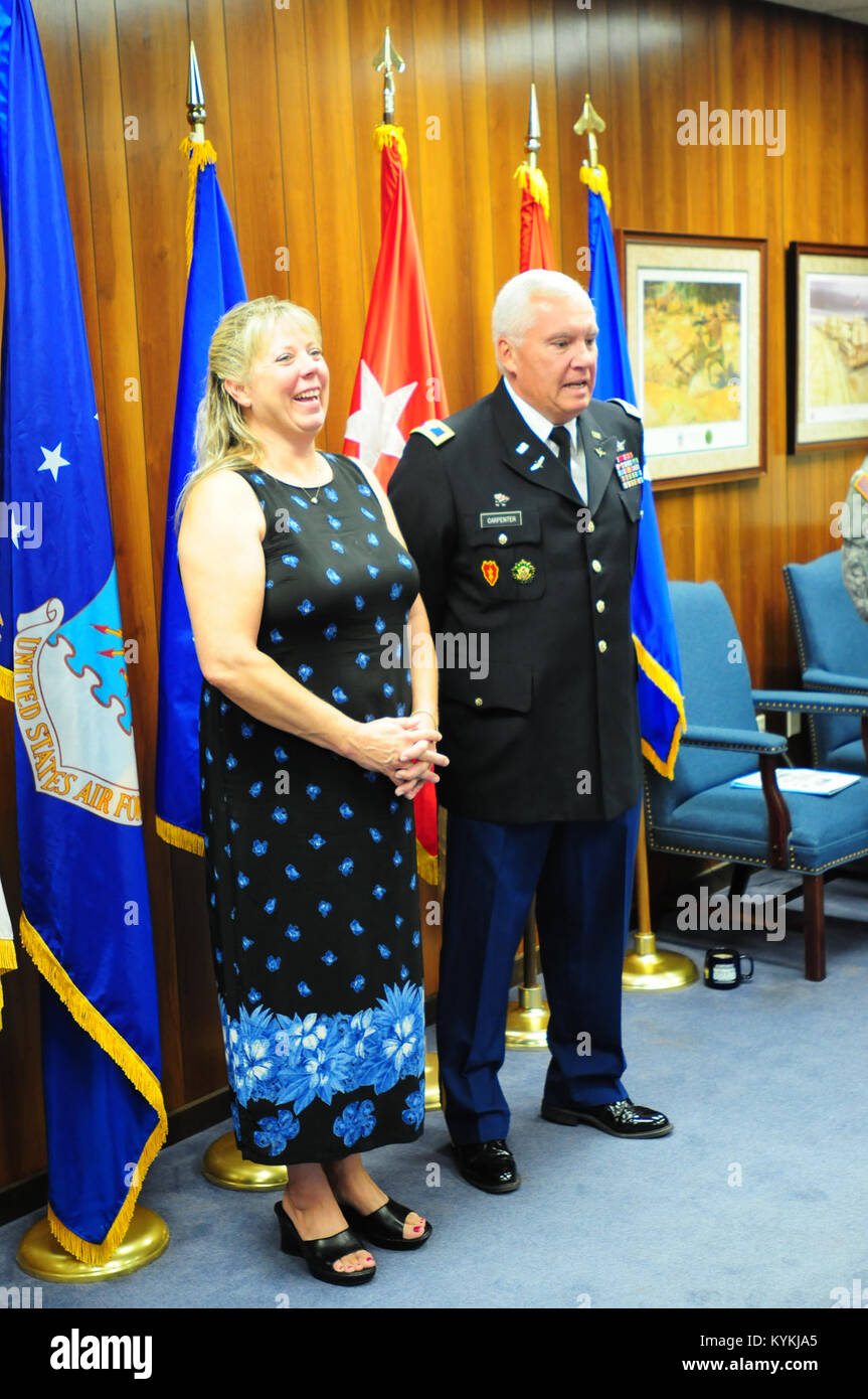 Col. Martin Carpenter and his wife, Shannon are honored during a ...