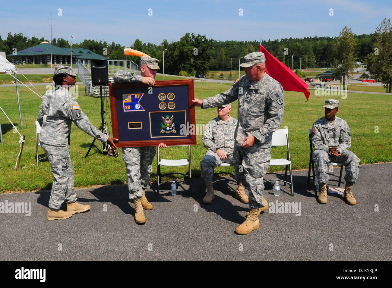 Col. Hal Lamberton assumed command of the 238th Regiment during a change of command ceremony at ...