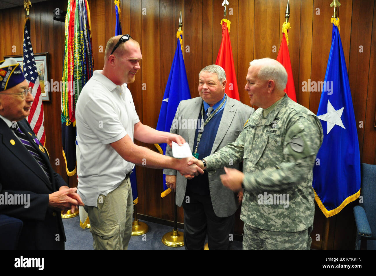 A Kentucky chapter for Purple Heart veterans presented a check Nov. 12 ...