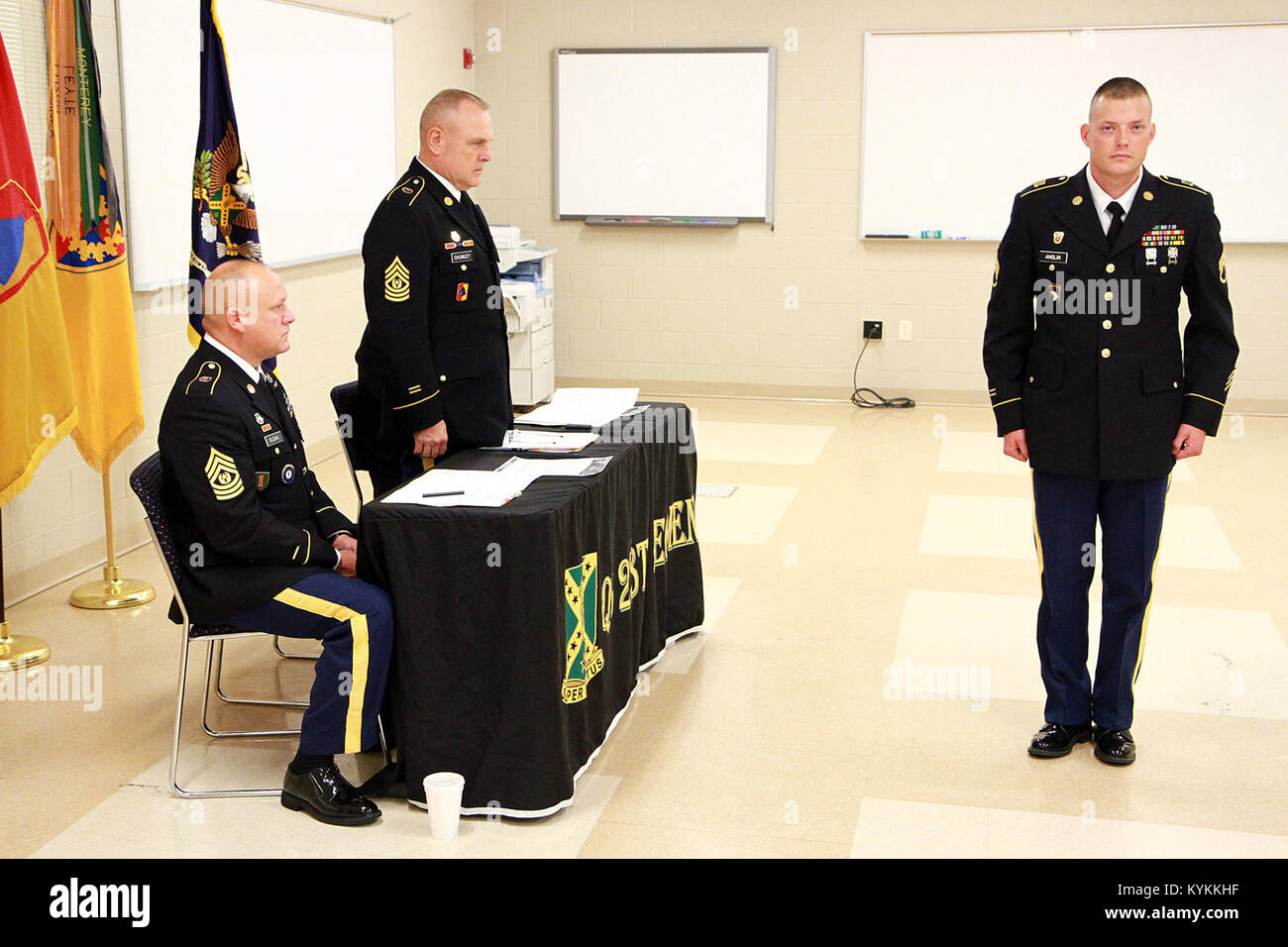 Staff Sgt. Nicholas Anglin with the 201st Engineer Battalion appears ...
