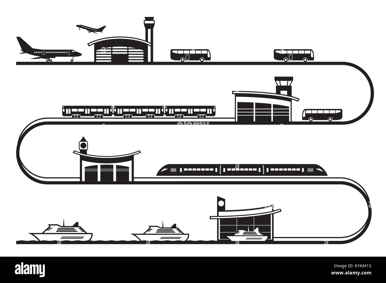 Subway railways and aircraft Stock Vector Images - Alamy