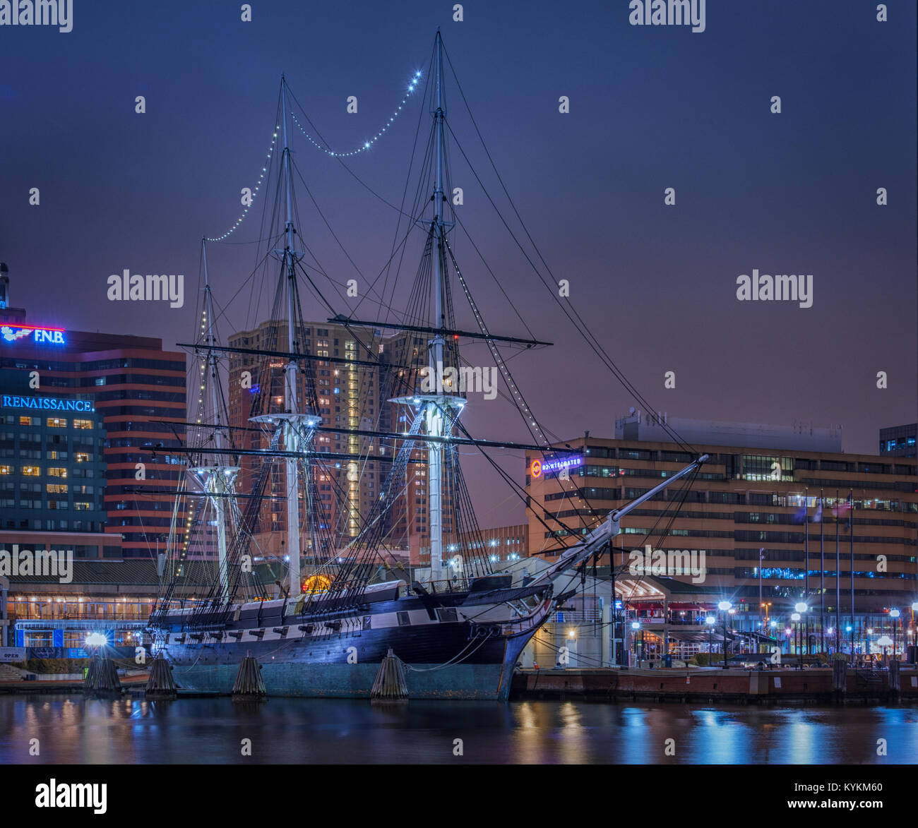 USS Constellation at Baltimore Inner Harbor Stock Photo - Alamy
