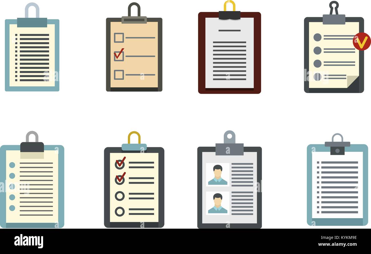 To do list icon set, flat style Stock Vector Image & Art - Alamy