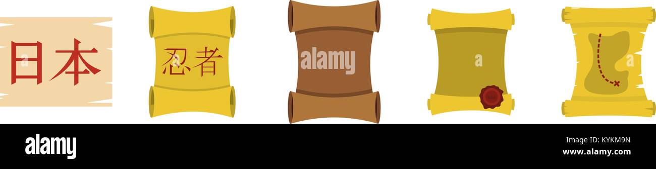 Papyrus icon set, flat style Stock Vector Image & Art - Alamy