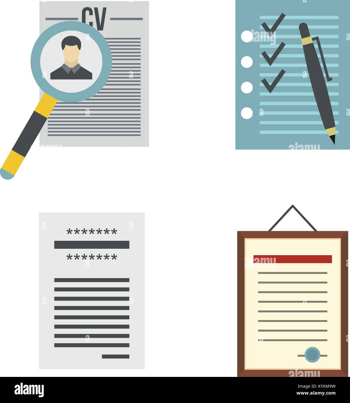 Cv icon set, flat style Stock Vector Image & Art - Alamy