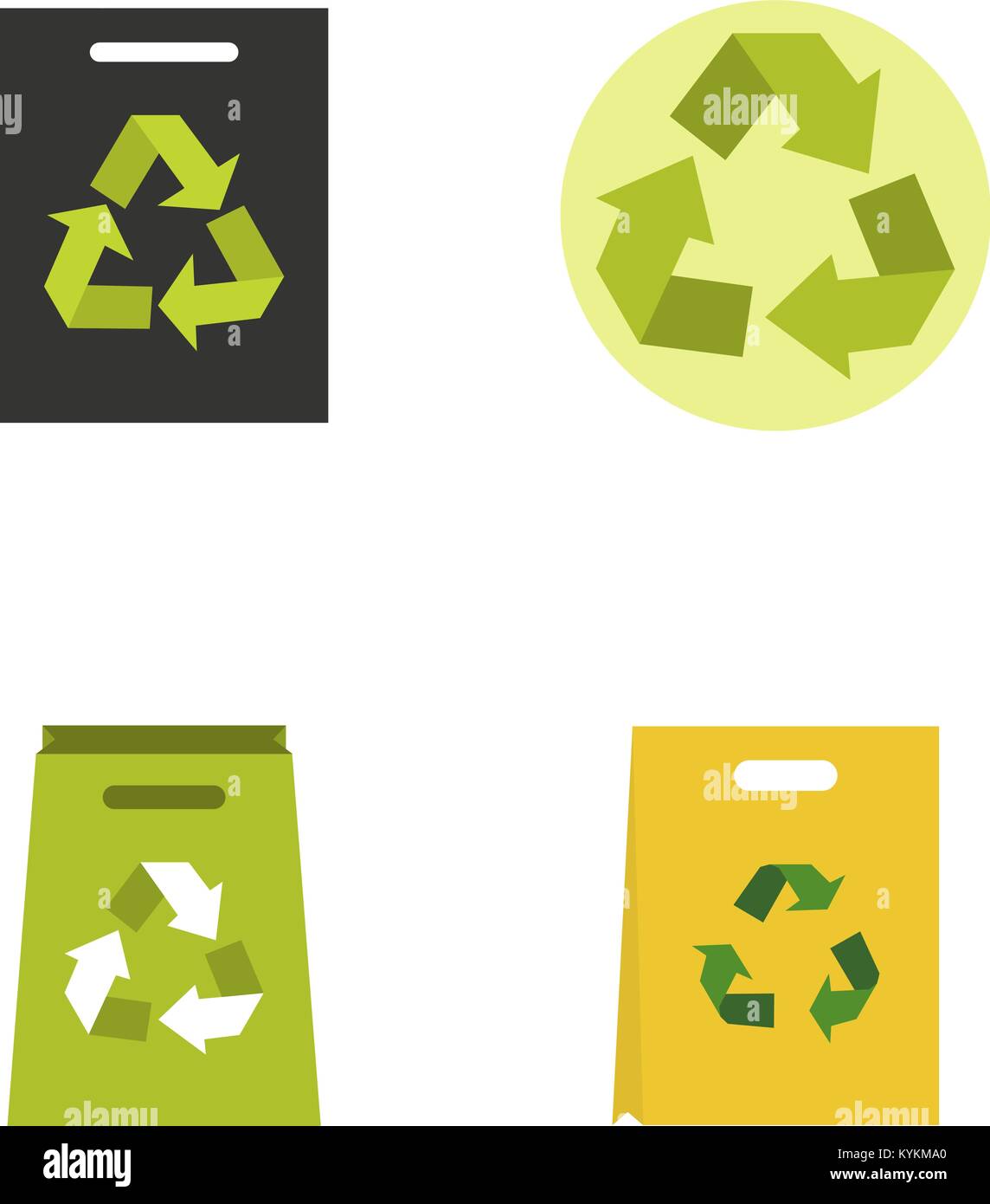 Recycle material icon set, flat style Stock Vector Image & Art - Alamy