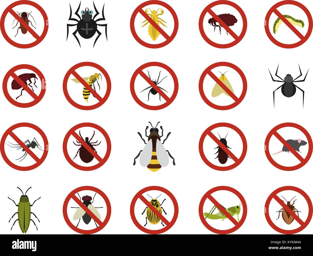 Insects icon set, flat style Stock Vector Image & Art - Alamy