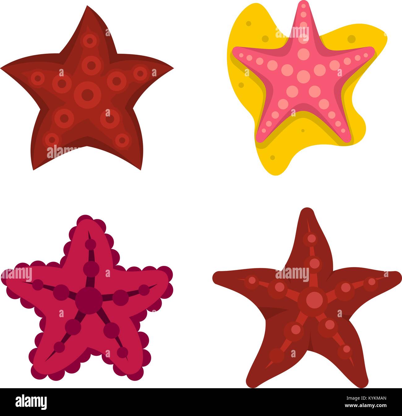 Sea star icon set, flat style Stock Vector Image & Art - Alamy
