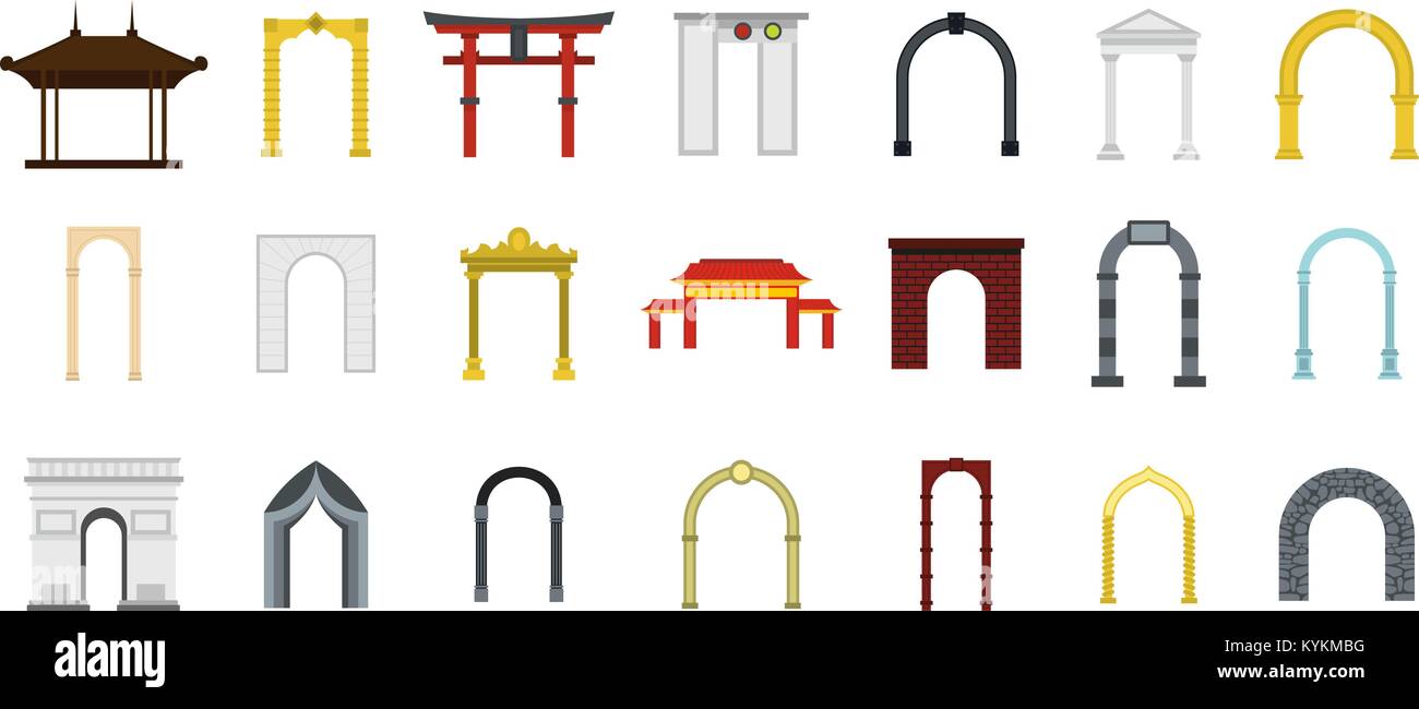 Arch icon set, flat style Stock Vector Image & Art - Alamy
