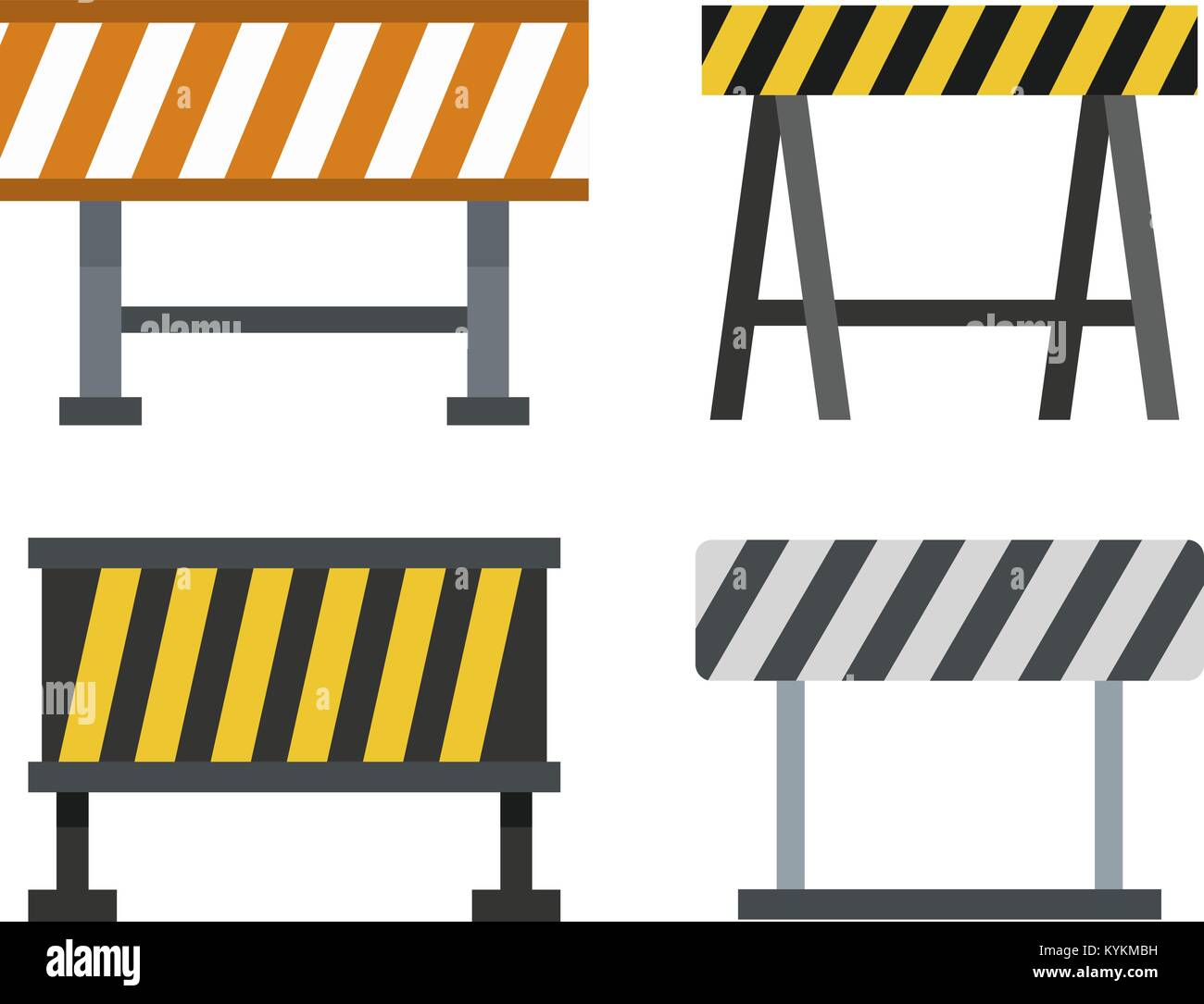Road barrier icon set, flat style Stock Vector Image & Art - Alamy