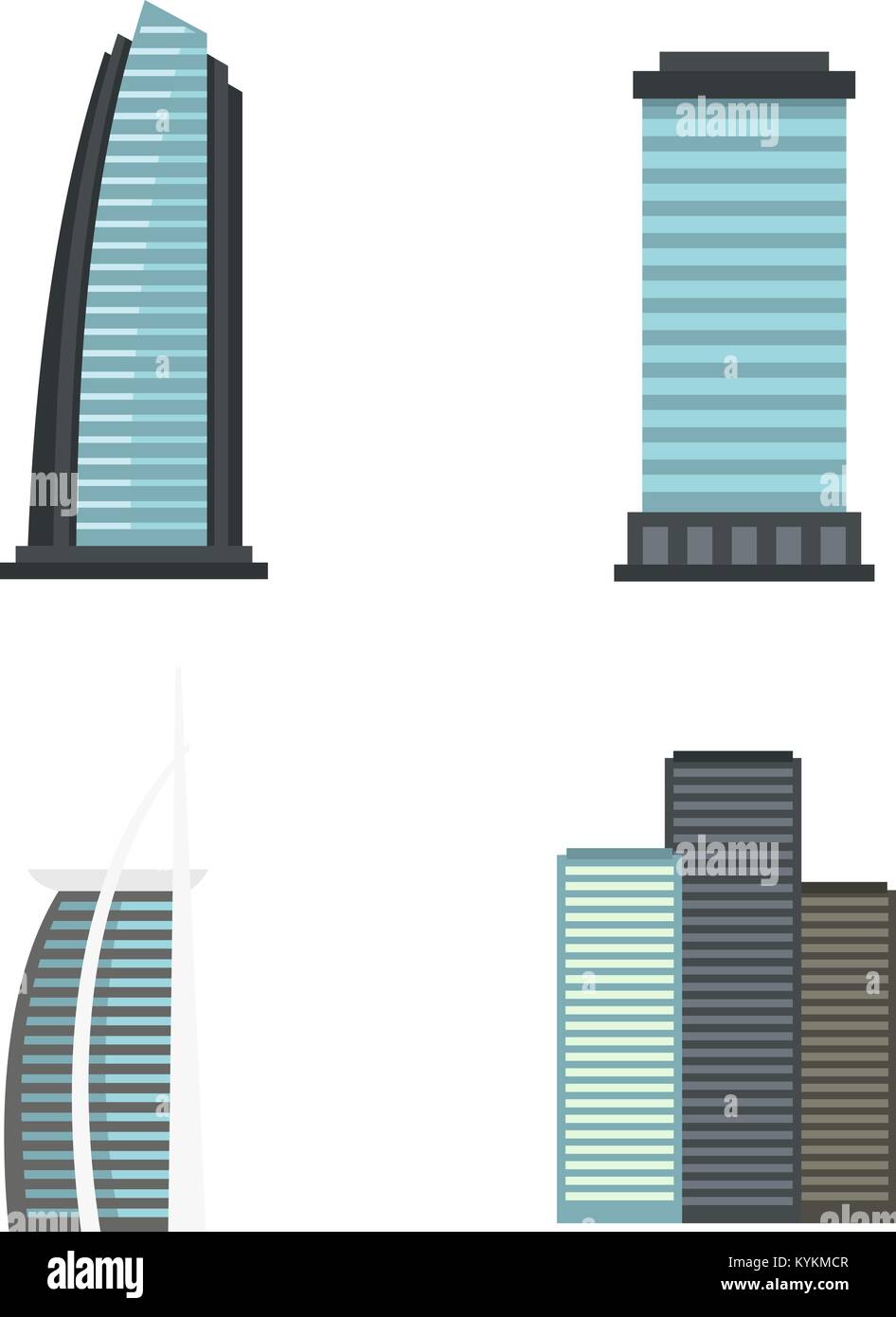 Sky tower icon set, flat style Stock Vector Image & Art - Alamy