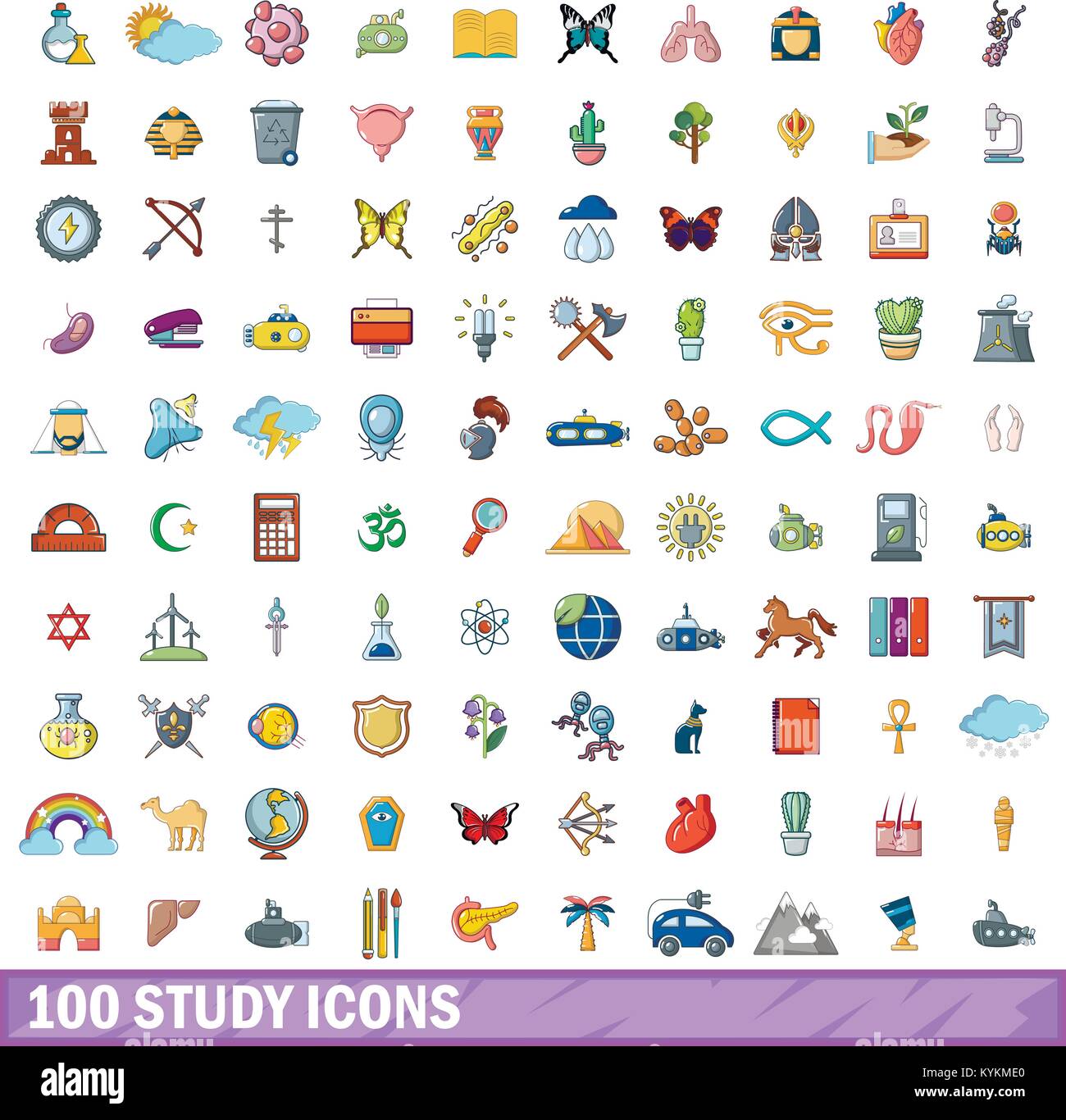 100 study icons set, cartoon style Stock Vector Image & Art - Alamy