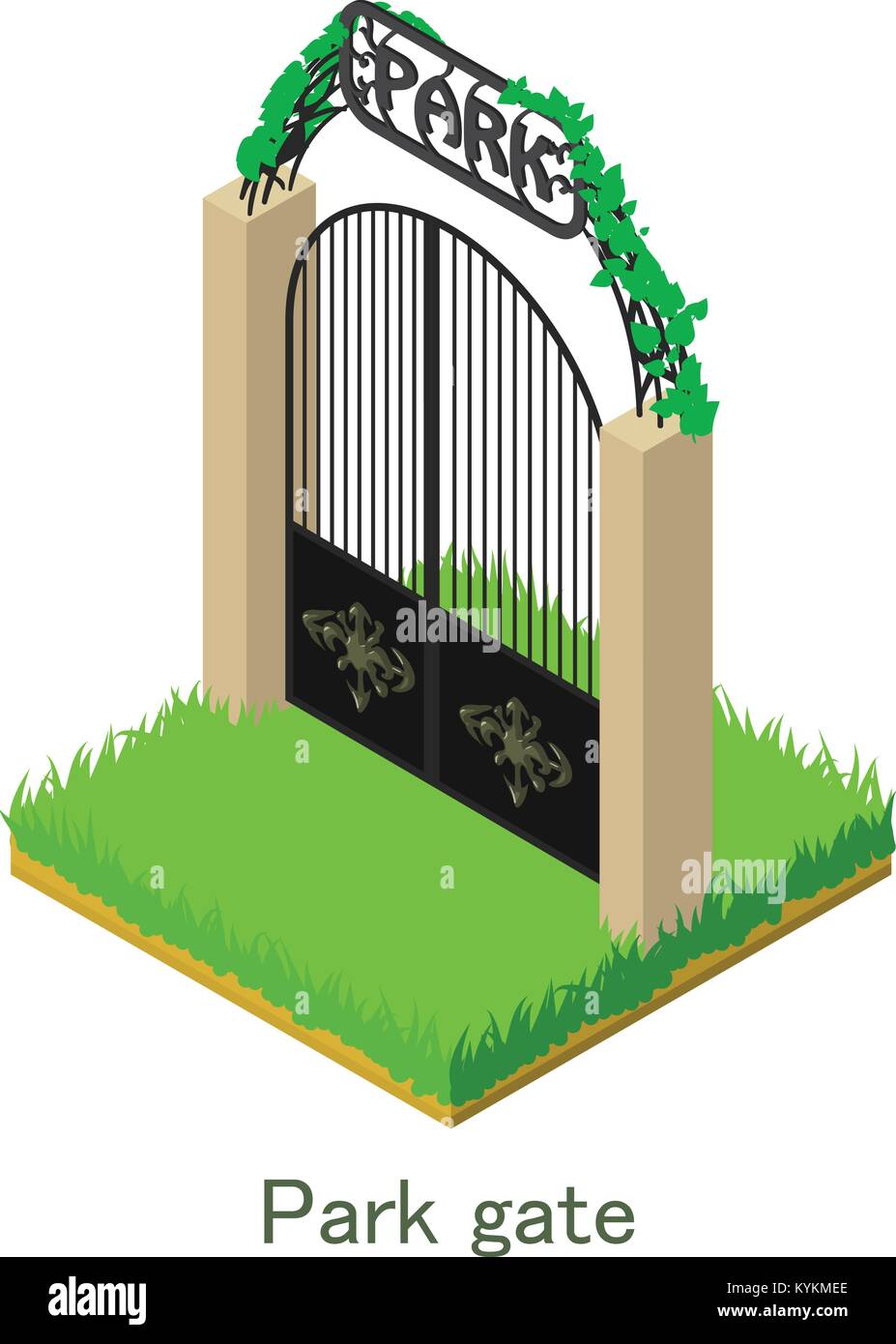 Garden path gate Stock Vector Images - Alamy