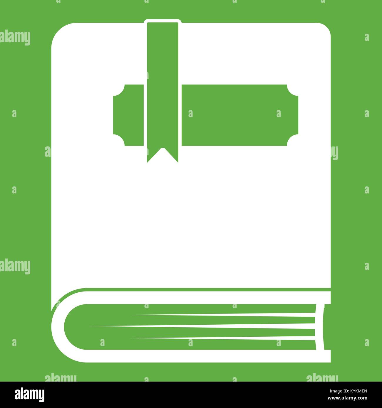 Thick book with bookmark icon green Stock Vector Image & Art - Alamy