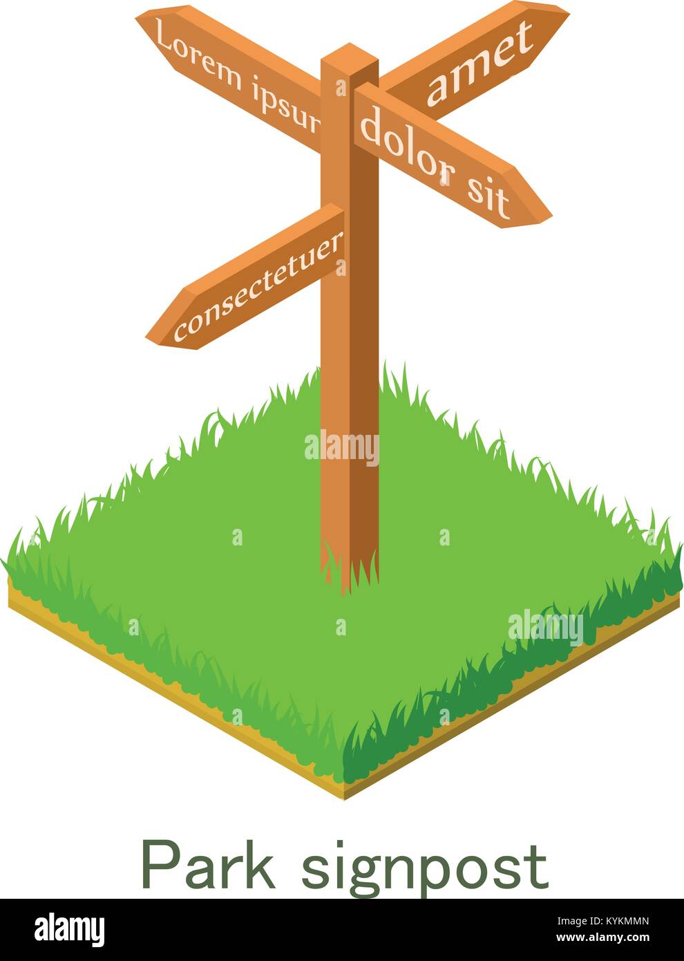 Park singpost icon, isometric style Stock Vector Image & Art - Alamy
