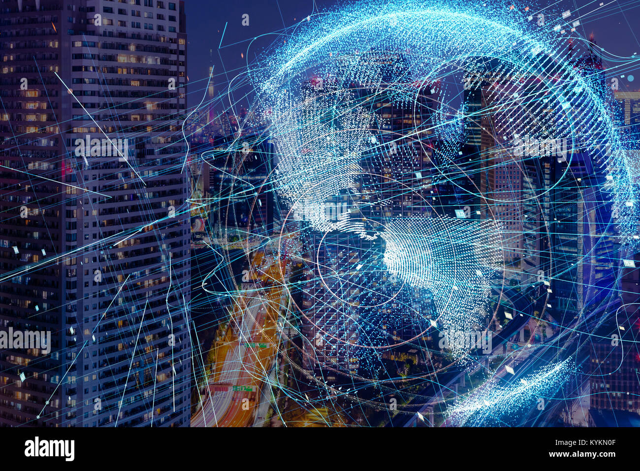 Smart city and global network concept Stock Photo - Alamy