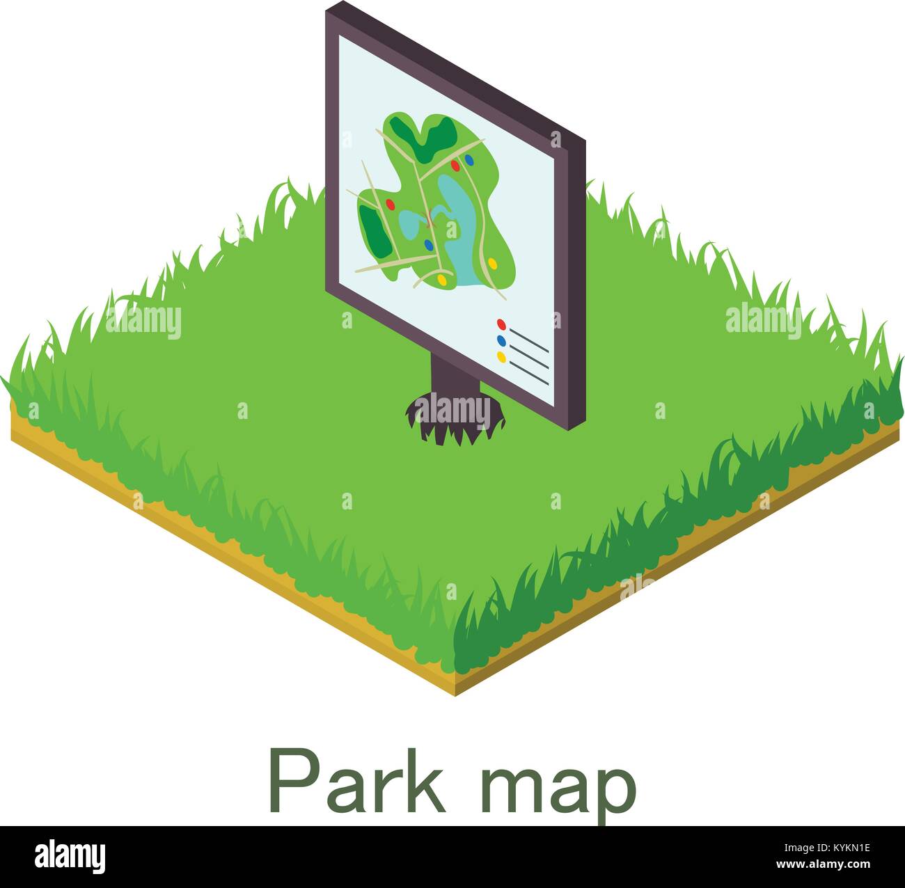 Park map icon, isometric style Stock Vector Image & Art - Alamy