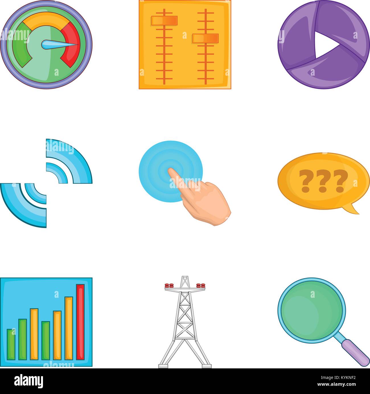Engineering system icons set, cartoon style Stock Vector Image & Art ...