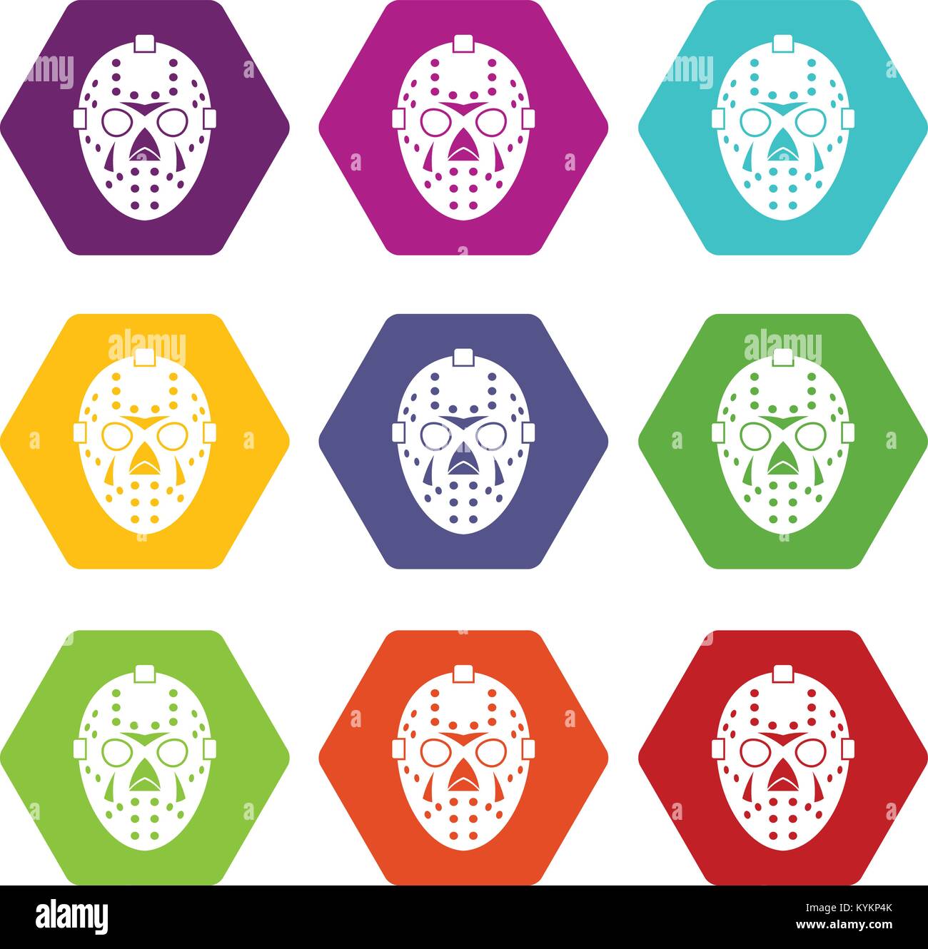 Goalkeeper mask icon set color hexahedron Stock Vector Image & Art - Alamy
