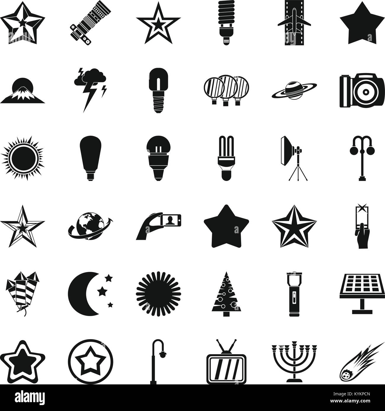 Light icons set, simple style Stock Vector Image & Art - Alamy