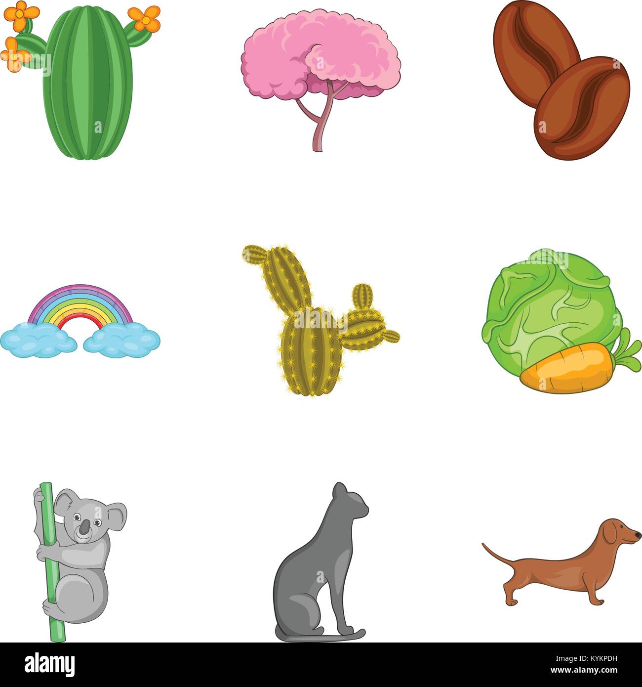 Animal environment icons set, cartoon style Stock Vector Image & Art ...