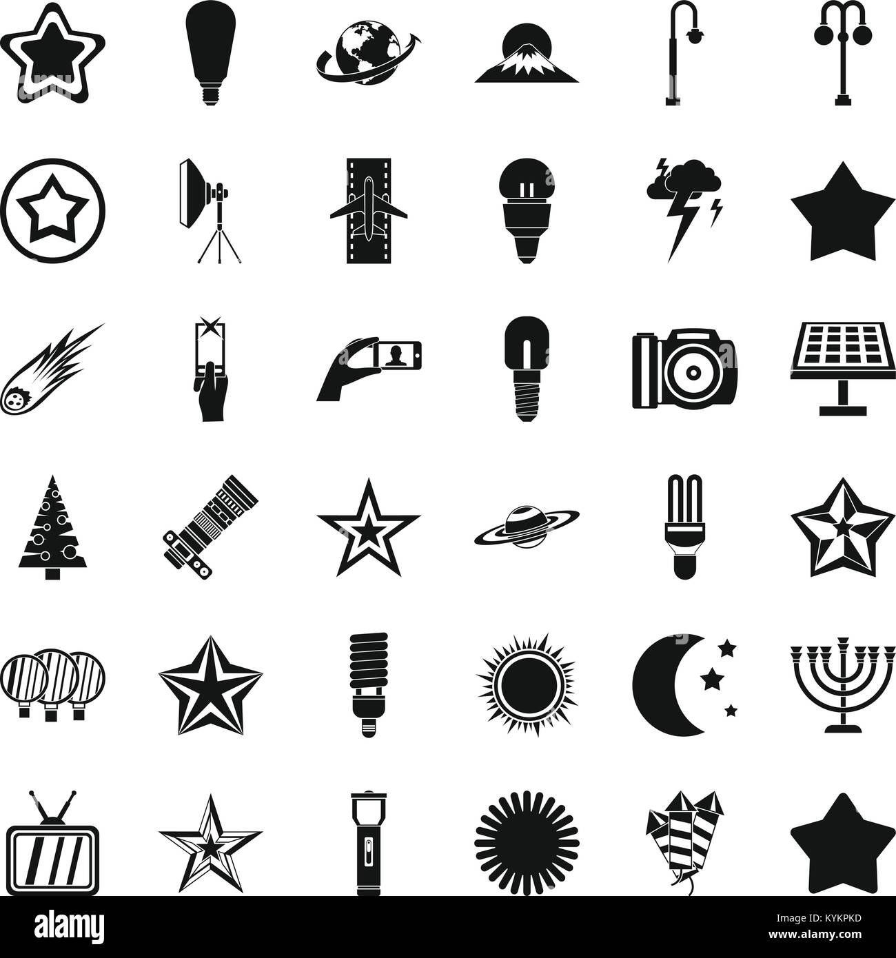 Spotlight icons set, simple style Stock Vector Image & Art - Alamy