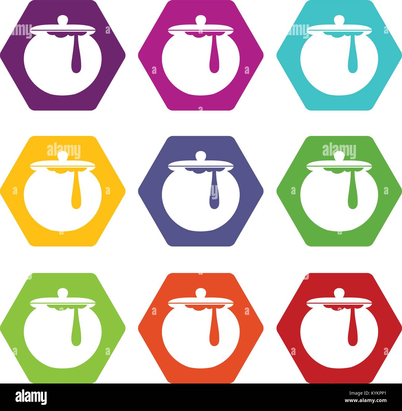 Honey pot icon set color hexahedron Stock Vector Image & Art - Alamy