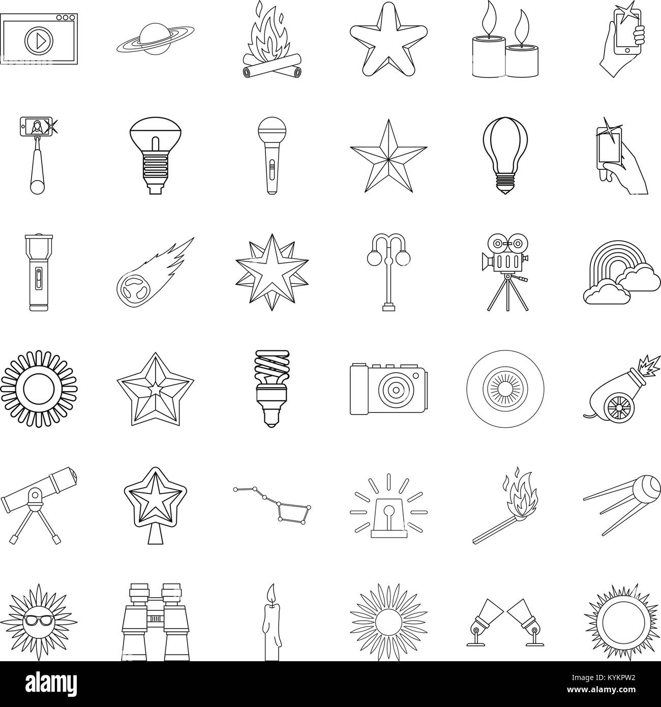 Spotlight icons set, outline style Stock Vector Image & Art - Alamy
