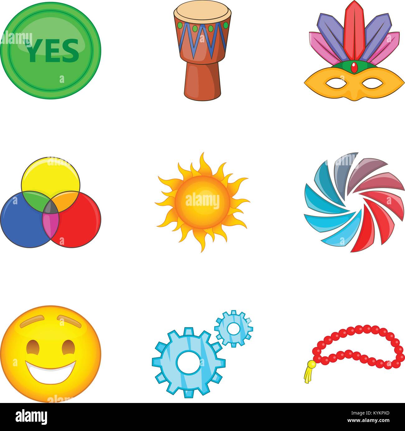 Merriment icons set, cartoon style Stock Vector Image & Art - Alamy