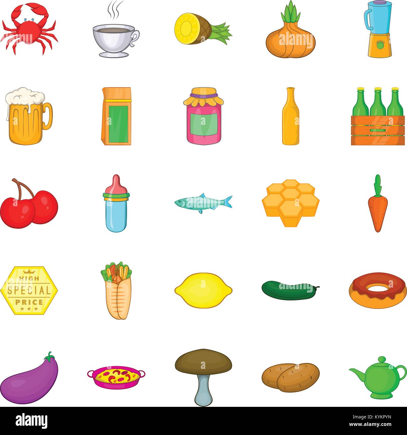 Eat up icons set, cartoon style Stock Vector Image & Art - Alamy