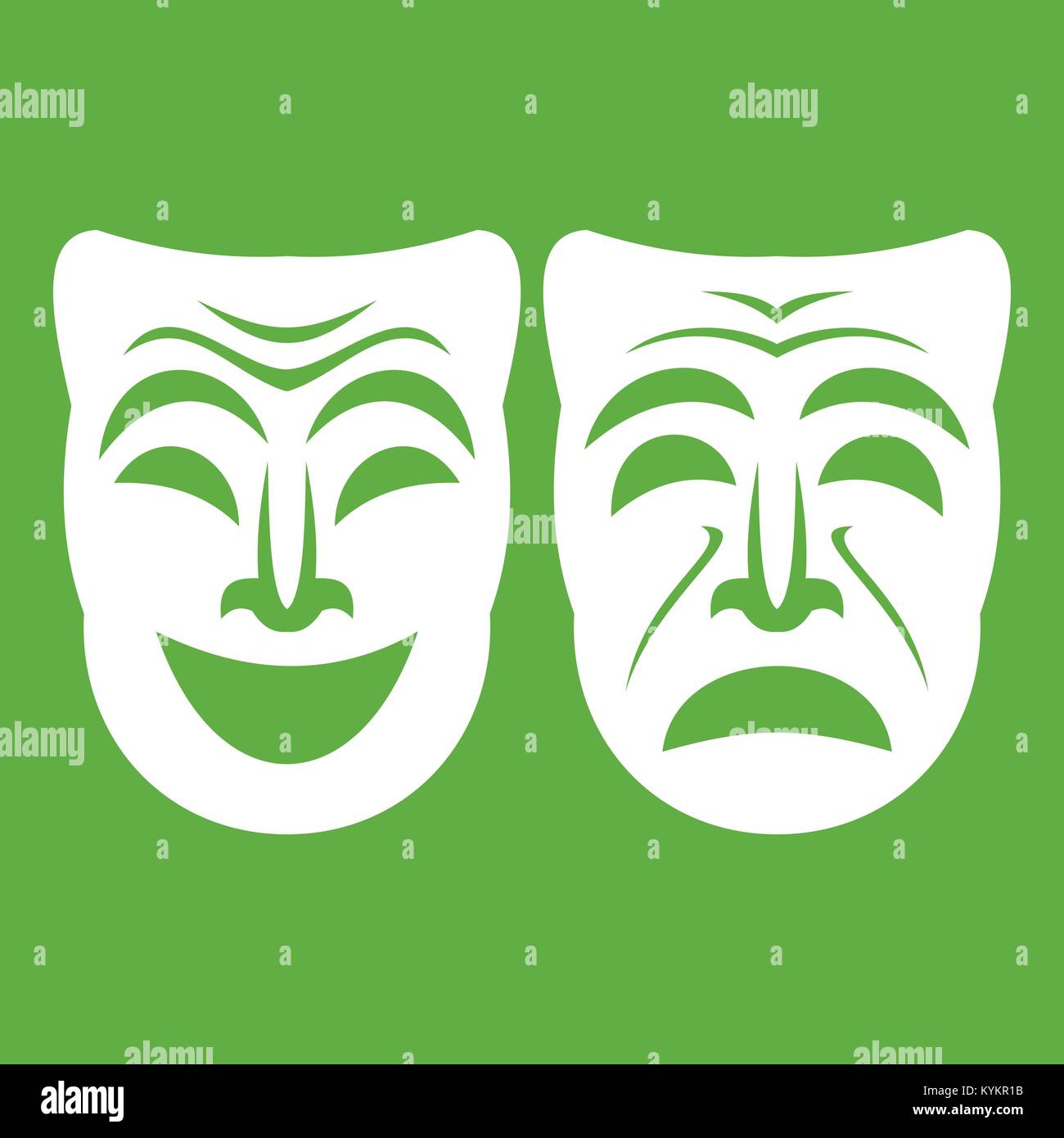 Happy and sad mask icon green Stock Vector Image & Art - Alamy