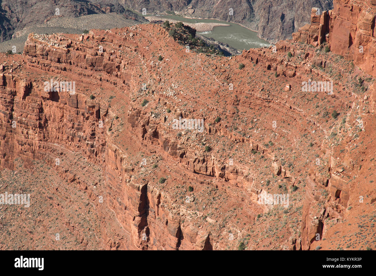 Grand Canyon South Rim stunning view on the rock formation Stock Photo ...