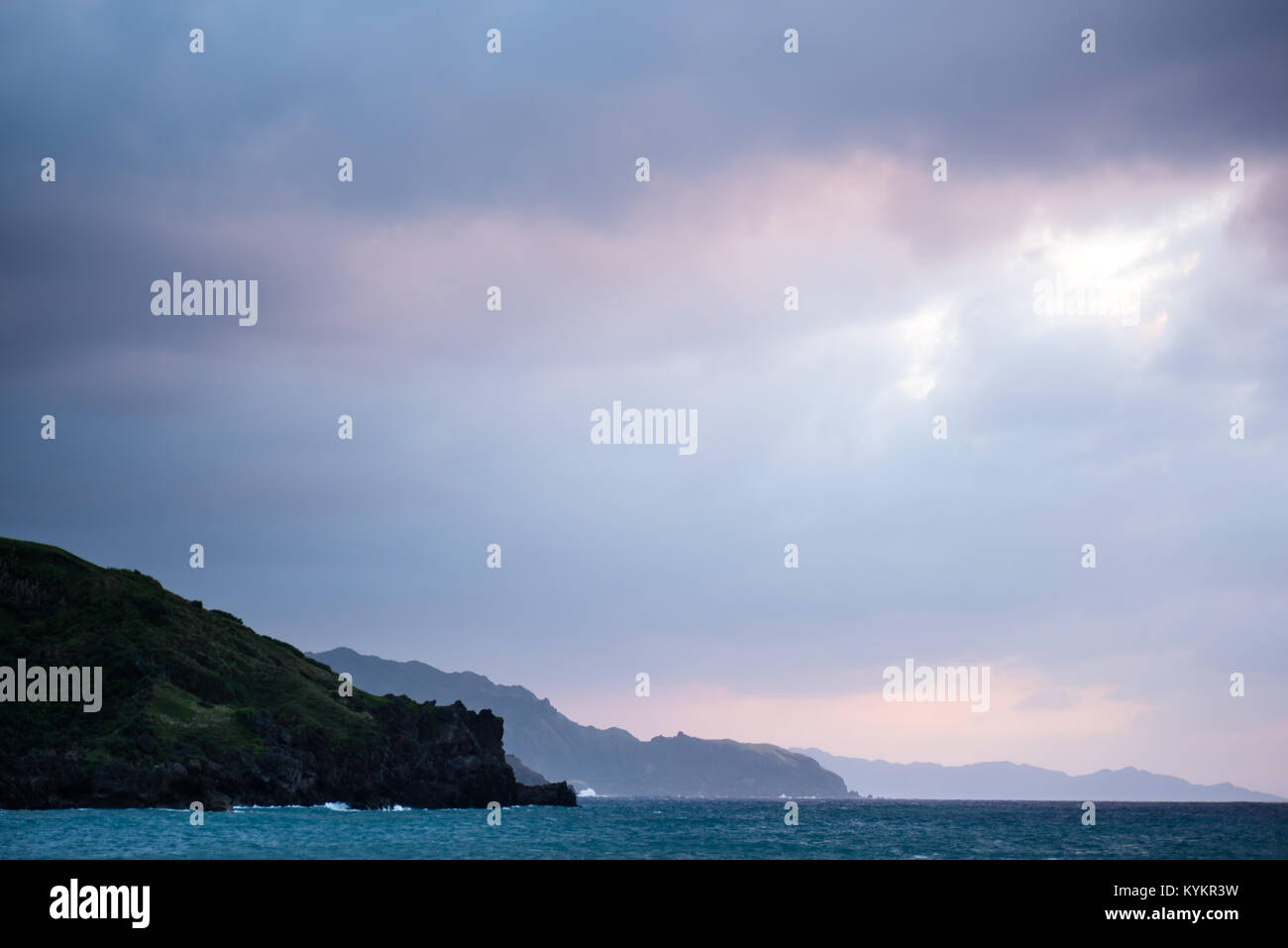 Batanes coastline at sunset Stock Photo - Alamy