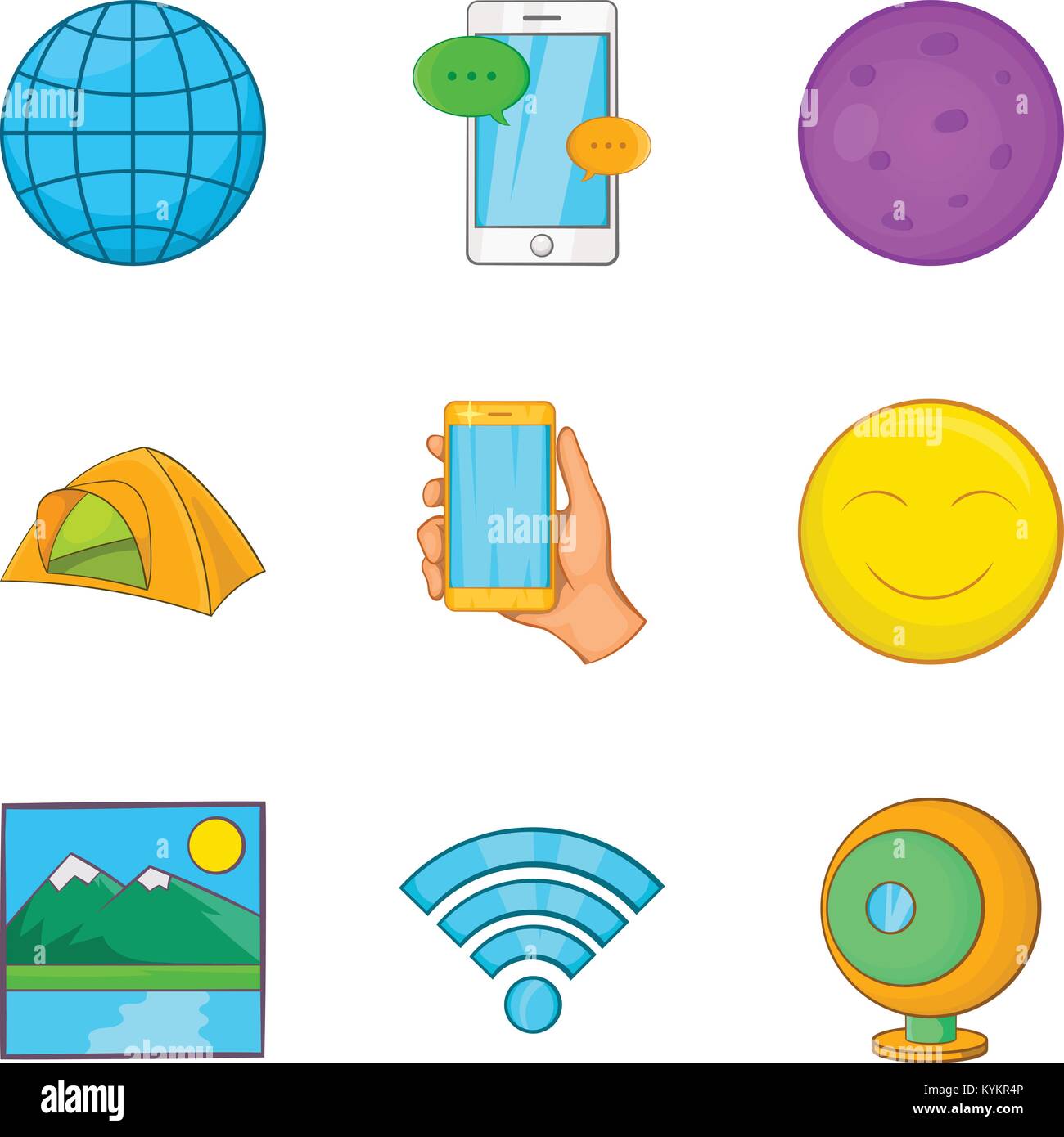 Geological exploration icons set, cartoon style Stock Vector Image ...