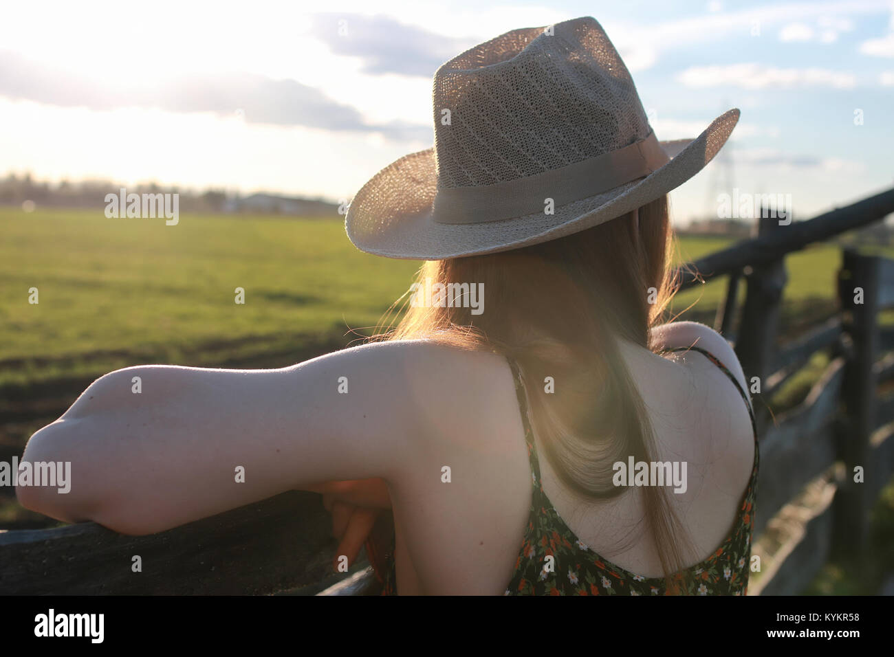 cowgirl hat nature Stock Photo - Alamy